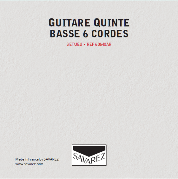 Quint bass 6 strings guitar (Bariton) Normal Tension 6Q640AR | Savarez